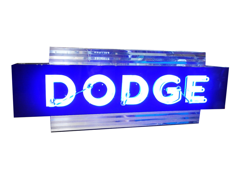 DODGE AUTOMOBILES NEON PORCELAIN SIGN