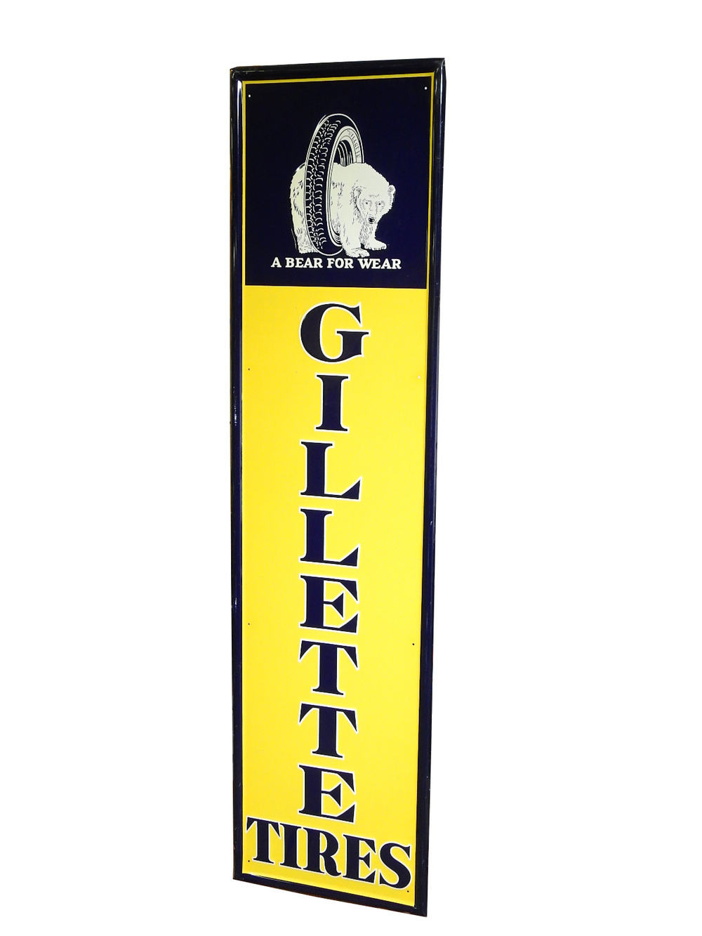1930S GILLETTE TIRES EMBOSSED TIN SIGN