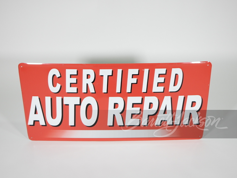 CERTIFIED AUTO REPAIR EMBOSSED TIN SIGN
