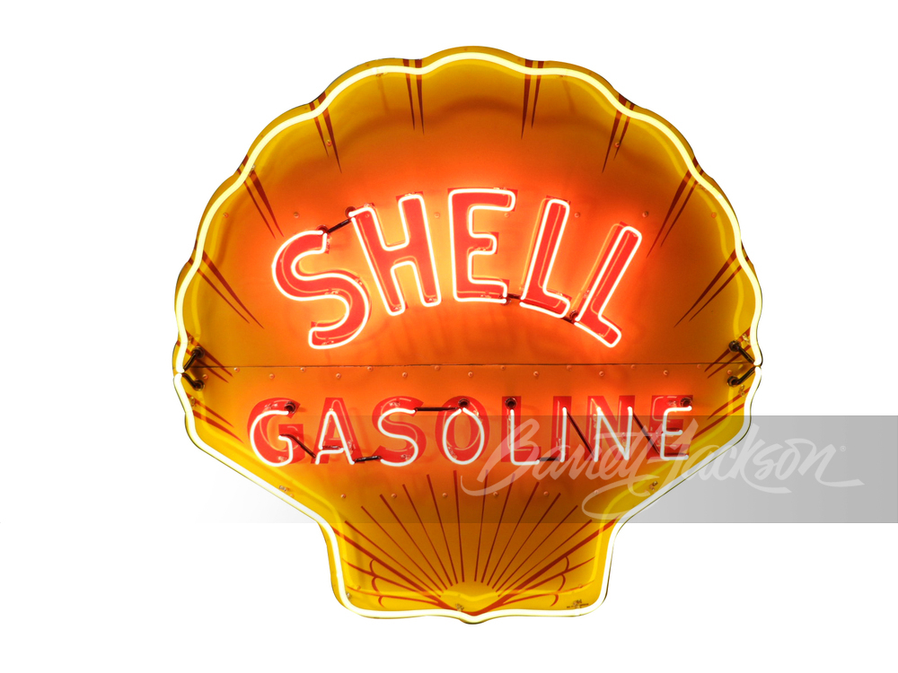 LARGE 1929 SHELL OIL PORCELAIN WITH NEON SIGN