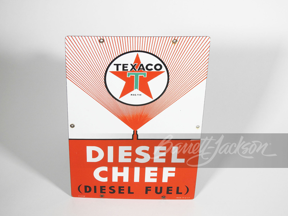 1954 TEXACO DIESEL CHIEF PORCELAIN SIGN