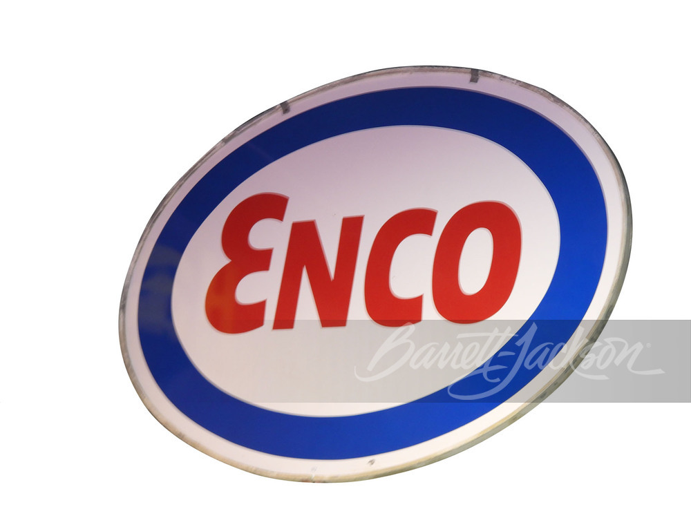 LARGE 1967 ENCO OIL PORCELAIN SIGN
