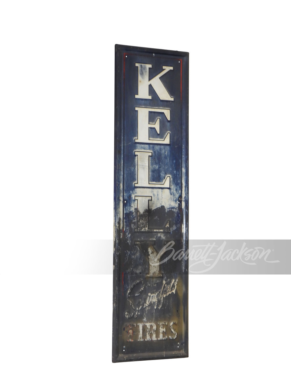 1930S KELLY SPRINGFIELD TIRES TIN SIGN - Front 3/4 - 245507