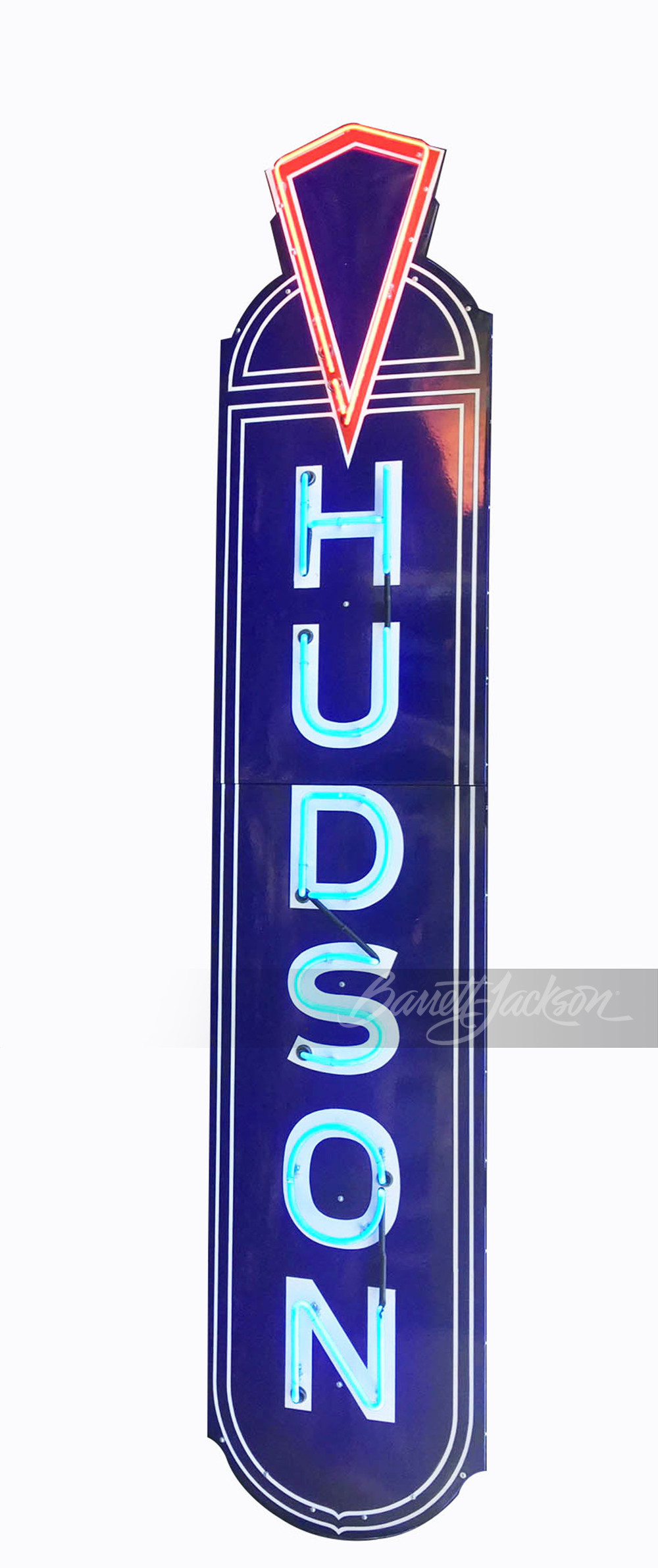 LARGE 1940S HUDSON AUTOMOBILES NEON PORCELAIN SIGN