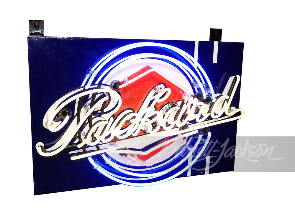 1930S PACKARD AUTOMOBILES NEON PORCELAIN SIGN.