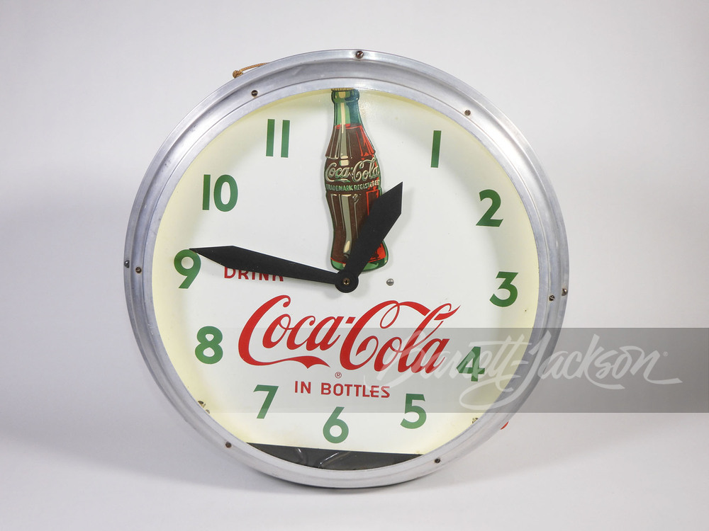 1940S COCA-COLA ROCKING BOTTLE NEON CLOCK