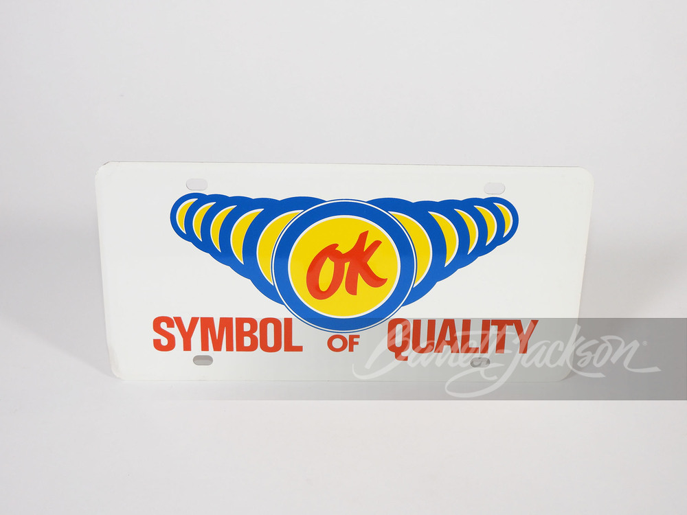 1960S CHEVROLET OK USED CARS LICENSE PLATE SIGN