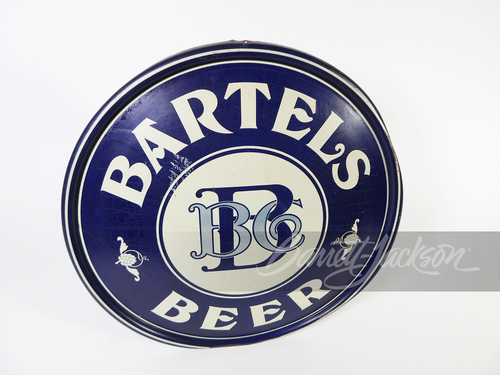 LATE TEENS BARTELS BEER TIN LITHO SIGN