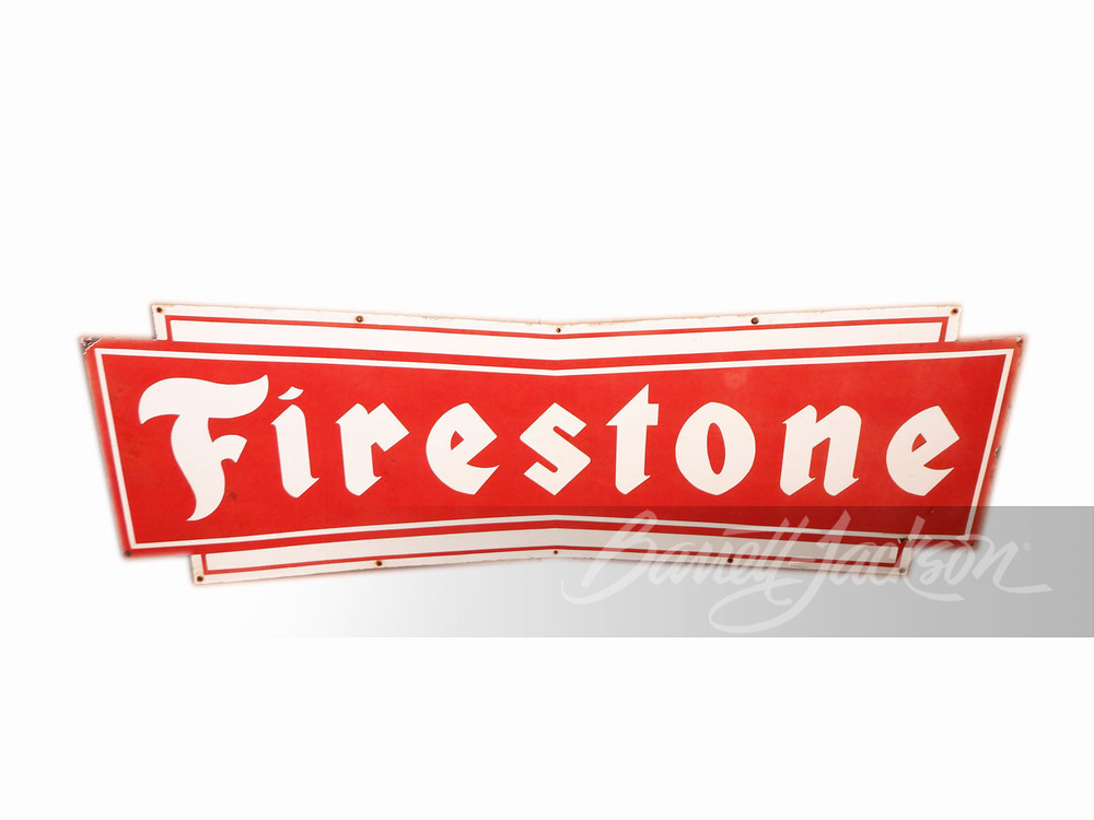 LARGE 1950S FIRESTONE TIRES PORCELAIN SIGN