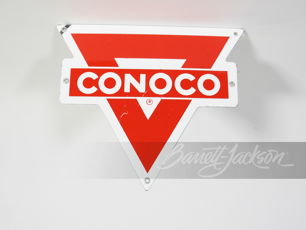 1950S CONOCO OIL PORCELAIN PUMP PLATE SIGN
