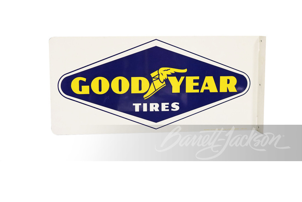 1961 GOODYEAR TIRES TIN FLANGE SIGN