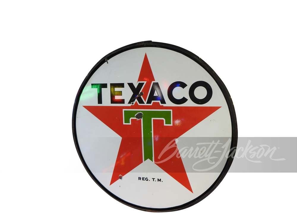 LARGE 1937 TEXACO OIL PORCELAIN SIGN