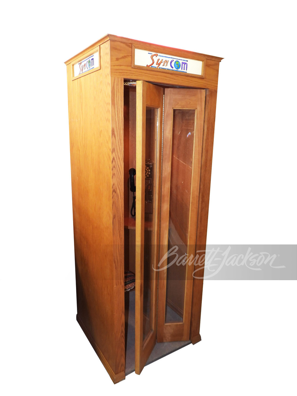 CIRCA 1970S CUSTOM WOODEN TELEPHONE BOOTH