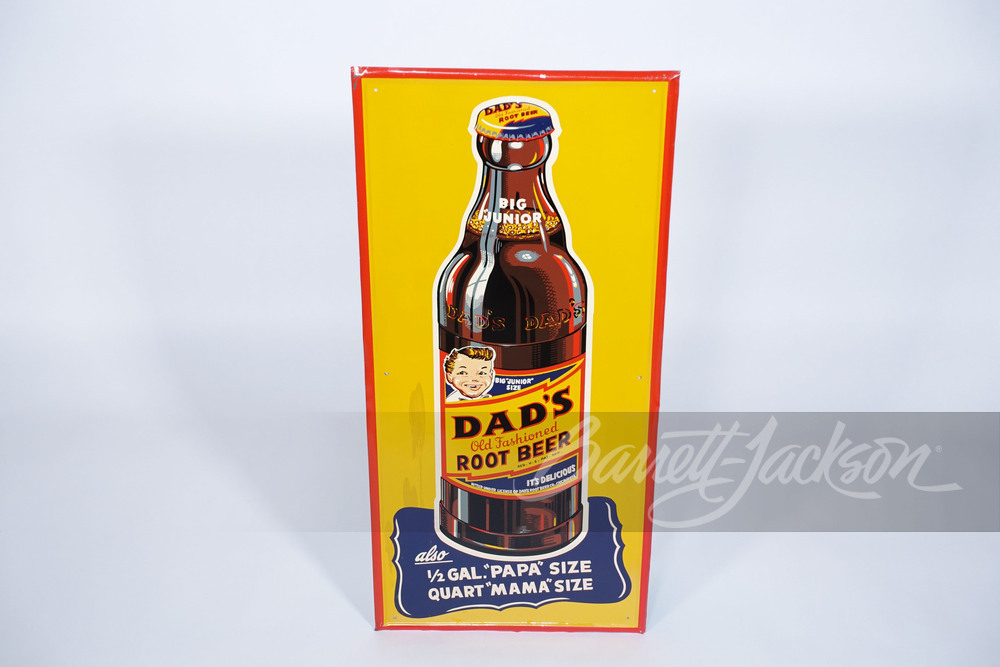 EARLY 1950S DAD'S ROOT BEER TIN SIGN