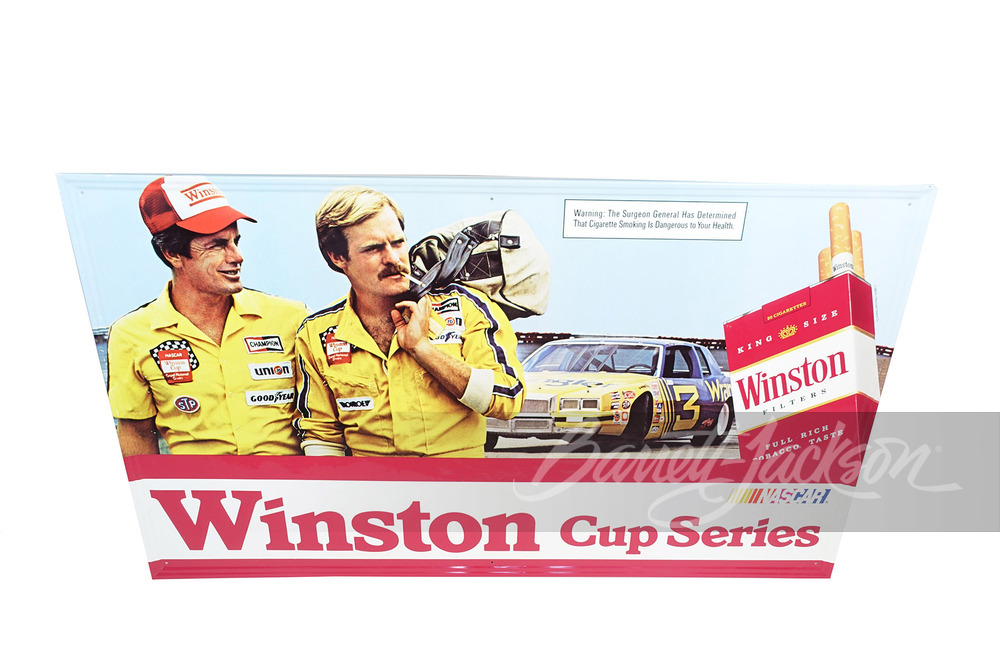 LARGE EARLY 1980S WINSTON CIGARETTES TIN SIGN