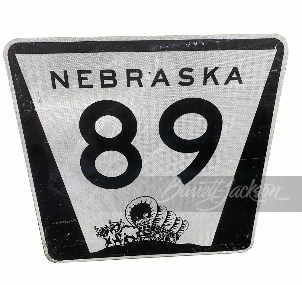 VINTAGE NEBRASKA HIGHWAY 89 METAL ROAD SIGN