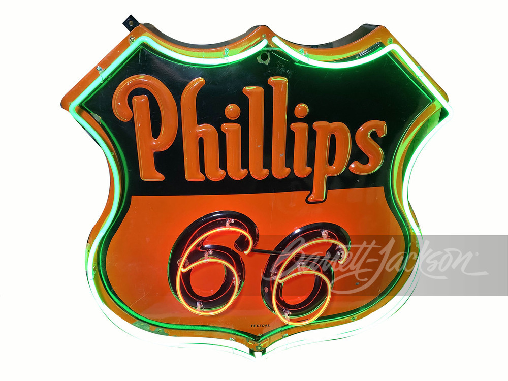 1955 PHILLIPS 66 NEON PORCELAIN SIGN