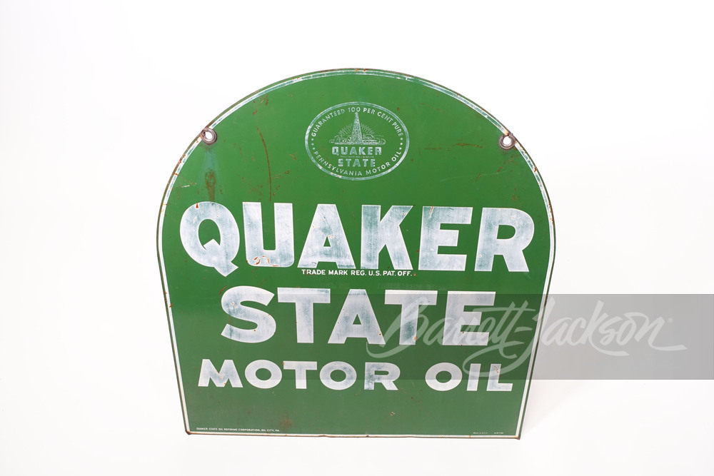 VINTAGE QUAKER STATE MOTOR OIL TIN SIGN