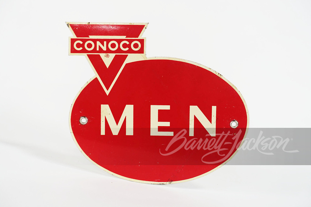 1950s Conoco Oil Mens Restroom Sign