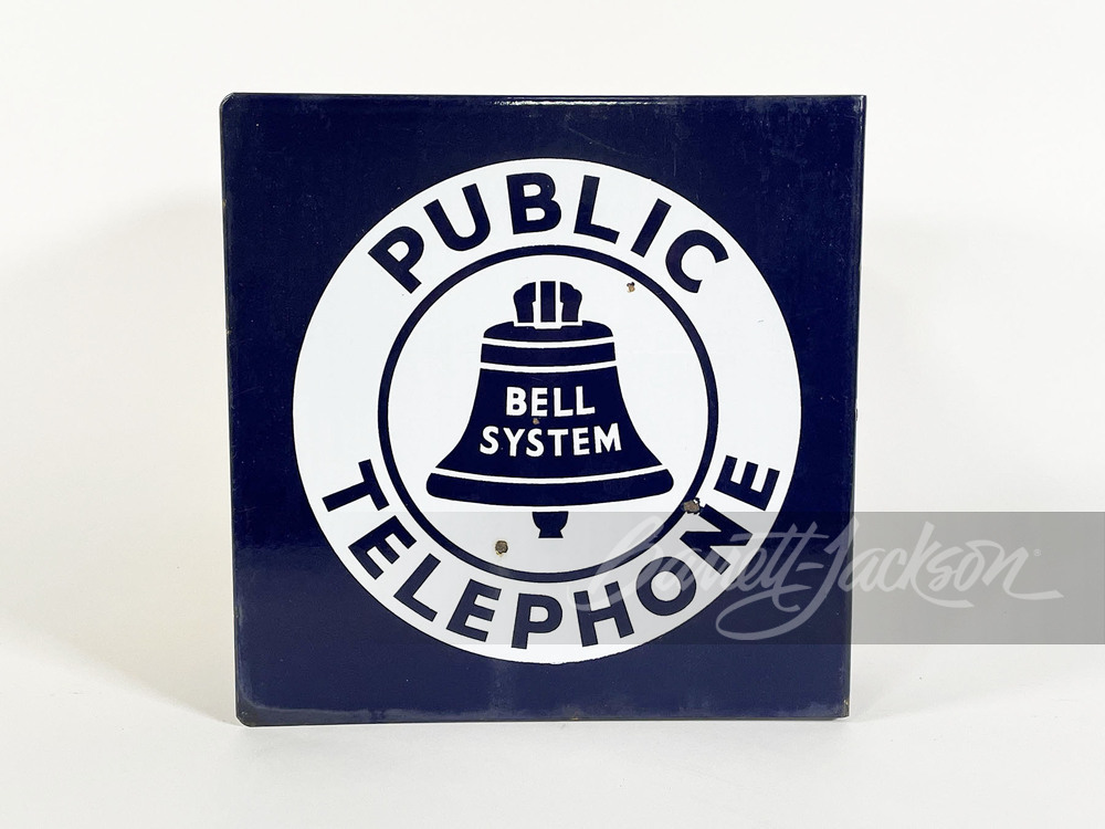 1930S-40S BELL SYSTEM PUBLIC TELEPHONE SIGN - Rear 3/4 - 253102