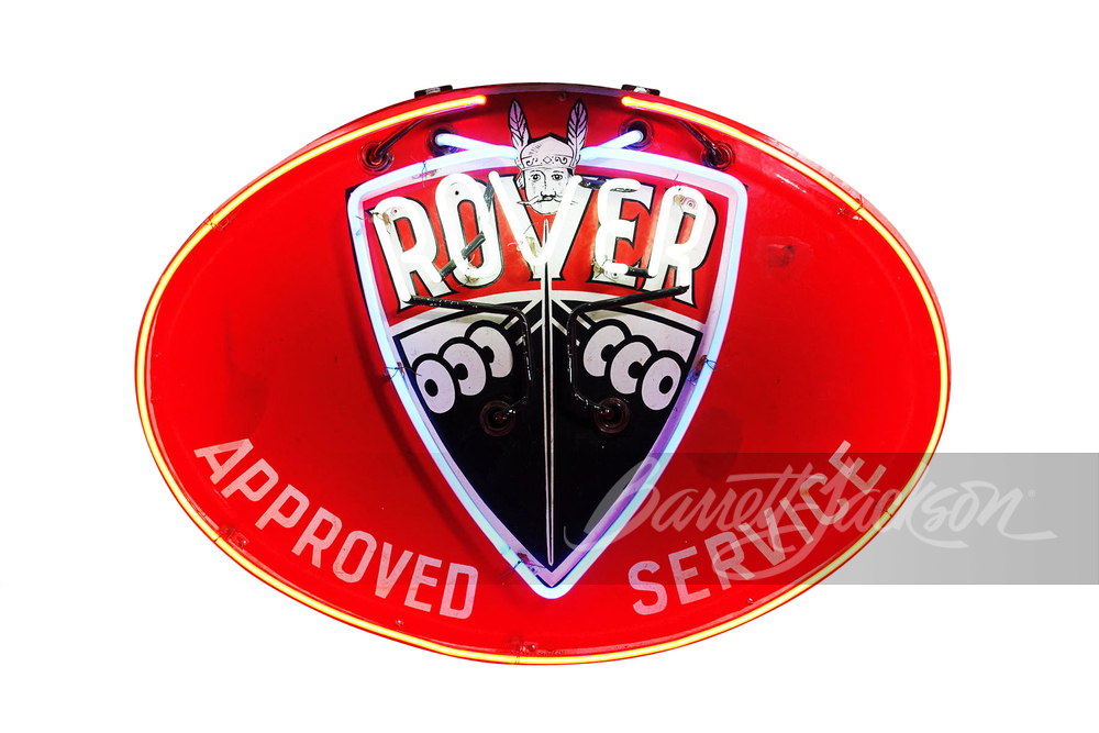 1950S ROVER (FORERUNNER TO LAND ROVER) PORCELAIN WITH NEON SIGN - Front ...