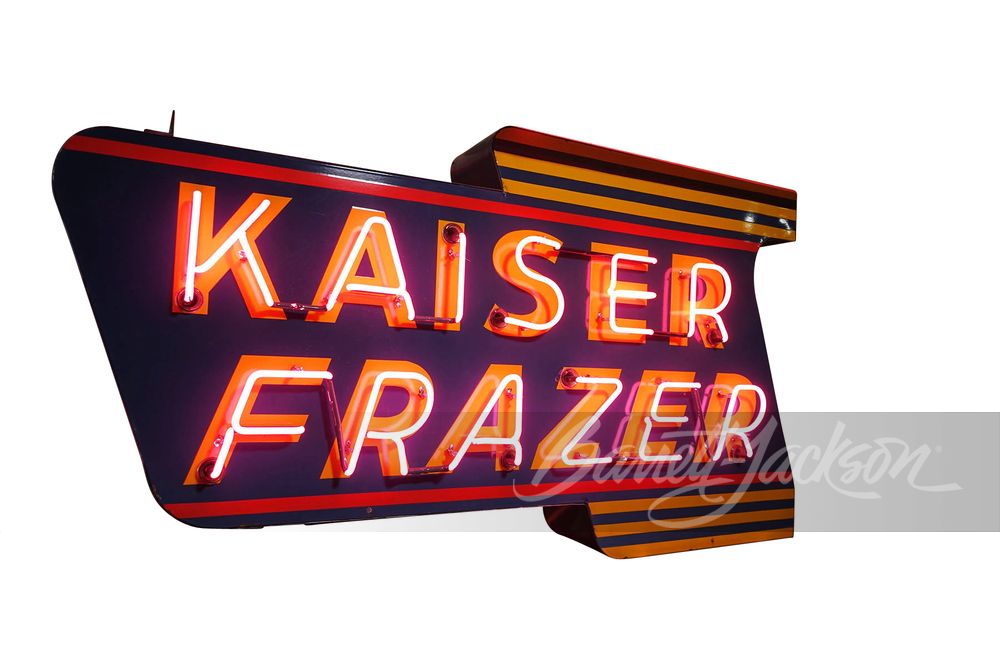 LATE 1940S-EARLY-50S KAISER-FRAZER NEON PORCELAIN SIGN