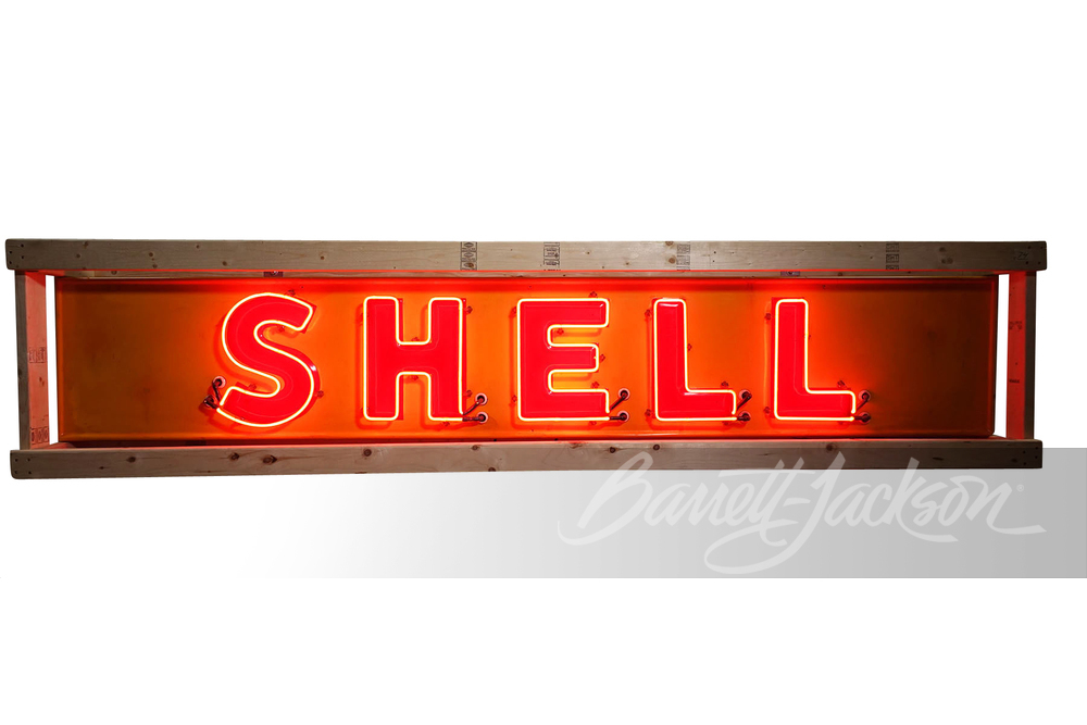 1940S SHELL OIL PORCELAIN WITH NEON SIGN