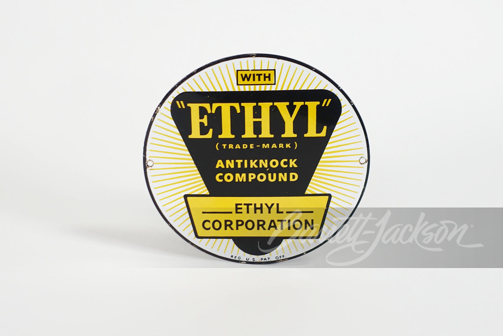 1930S-40S ETHYL ANTI-KNOCK COMPOUND "ETHYL BURST" SIGN - Front 3/4 - 253190