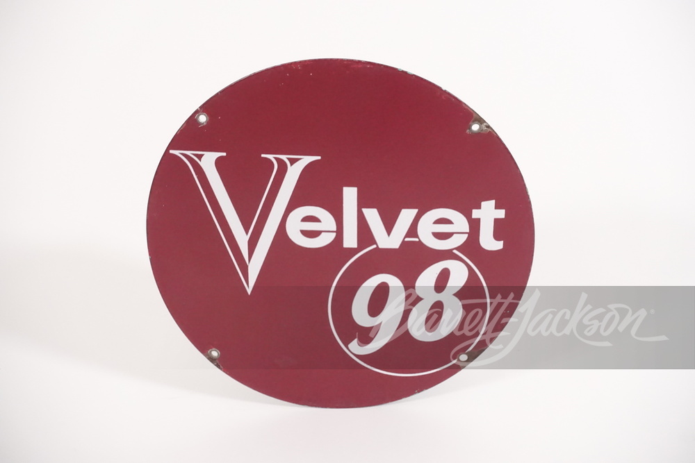 LATE 1950S BA VELVET 98 GASOLINE SIGN