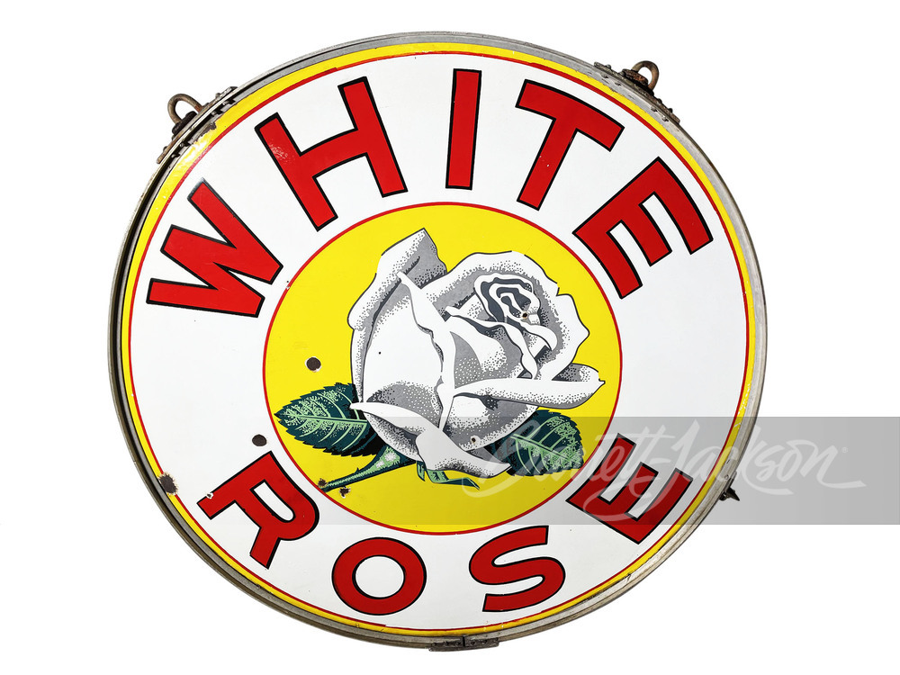 1930S-40S WHITE ROSE GASOLINE SIGN - Front 3/4 - 253731
