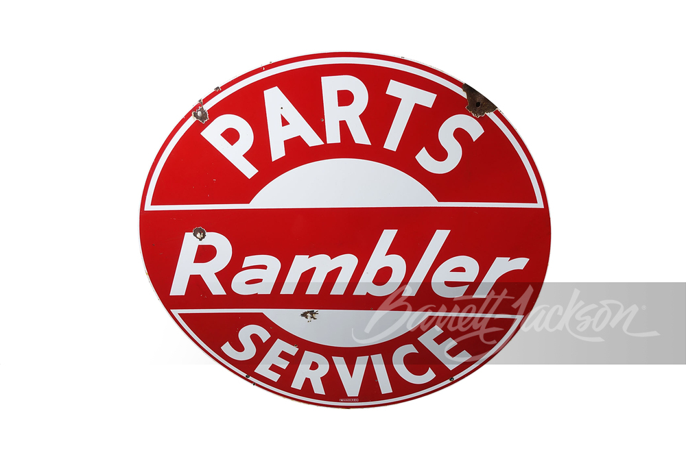 LATE 1950S-EARLY-60S RAMBLER PARTS-SERVICE SIGN - Rear 3/4 - 254002