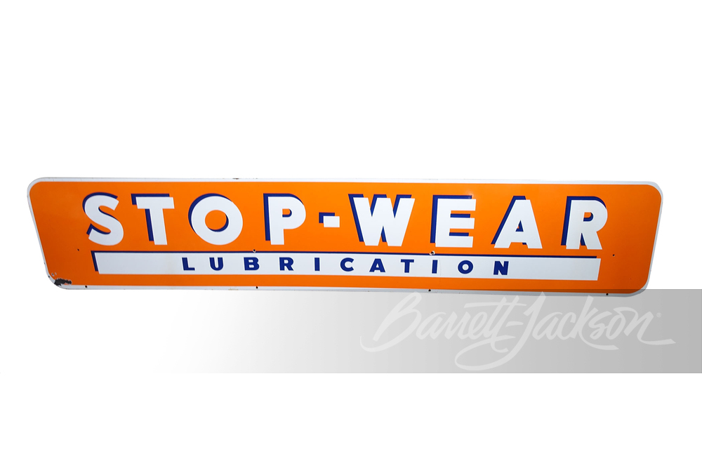 LATE 1940S-EARLY-50S STOP-WEAR LUBRICATION PORCELAIN SIGN