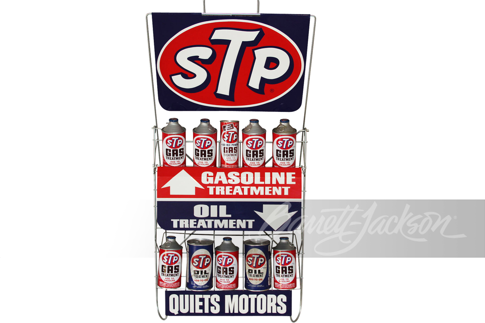 VINTAGE STP GAS & OIL DISPLAY RACK - Front 3/4 - 254450