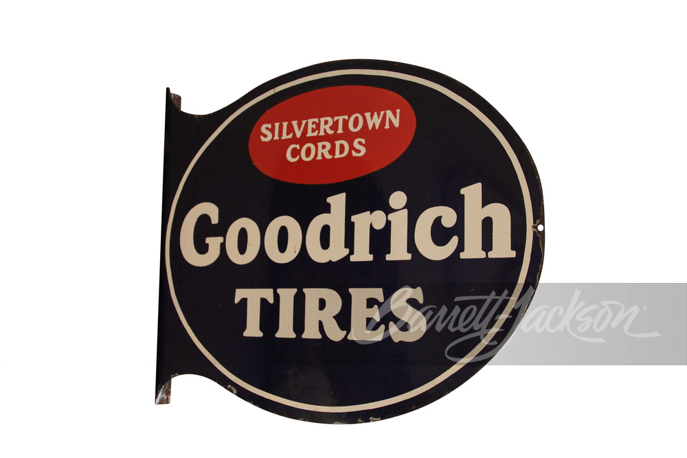 1930S GOODRICH SILVERTOWN CORDS PORCELAIN SIGN - Front 3/4 - 254467