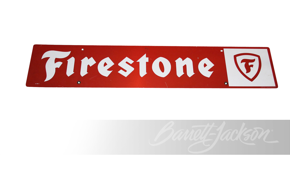 VINTAGE FIRESTONE TIRES TIN SIGN - Front 3/4 - 254469