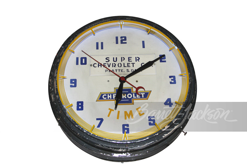 1940S CHEVROLET TIME NEON CLOCK