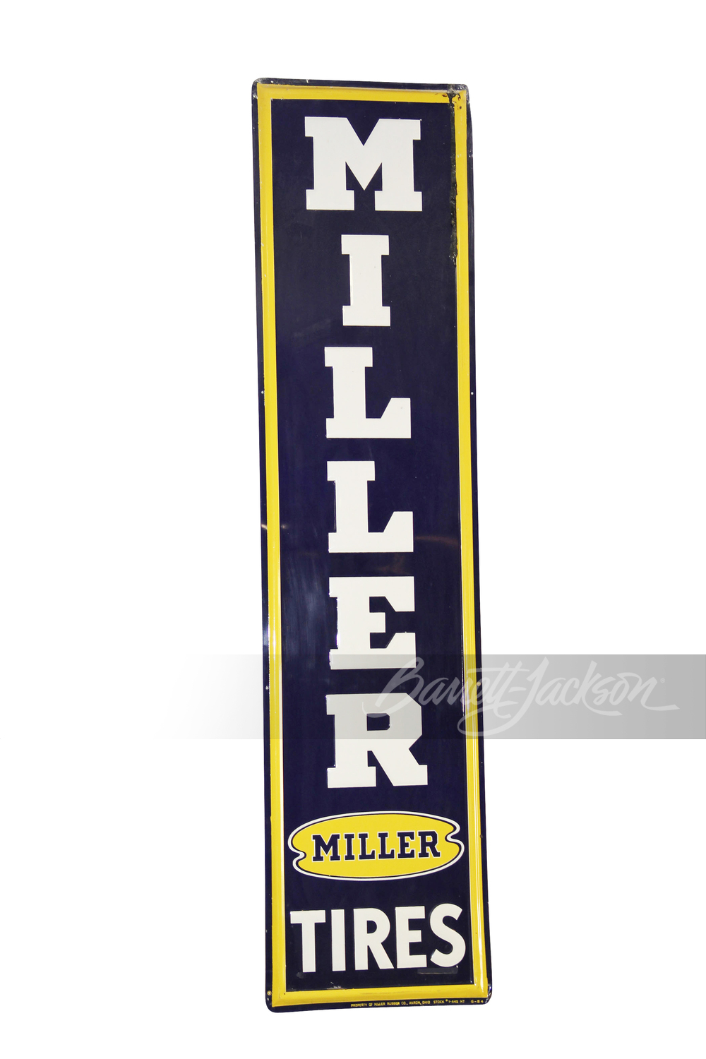 1948 MILLER TIRES TIN SIGN - Front 3/4 - 254500