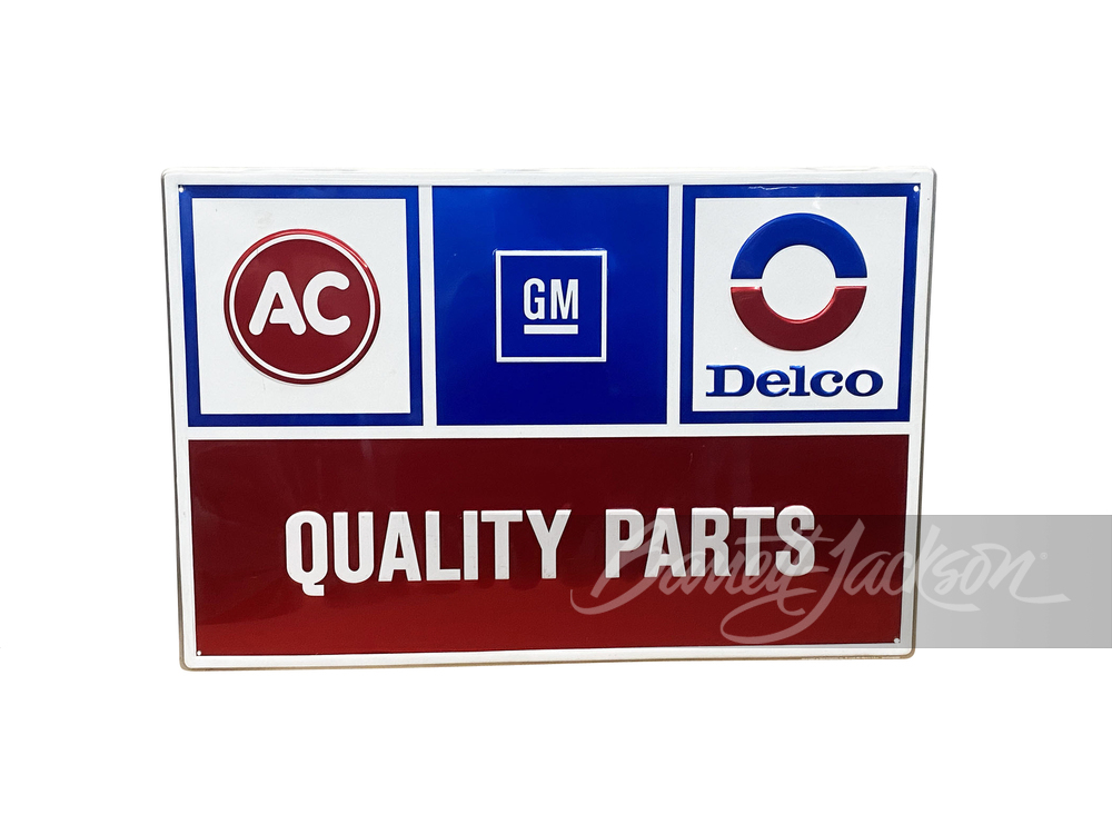 NOS GM AC DELCO QUALITY PARTS TIN SIGN
