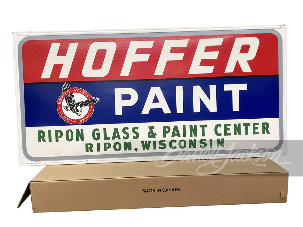 NOS HOFFER PAINT TIN SIGN