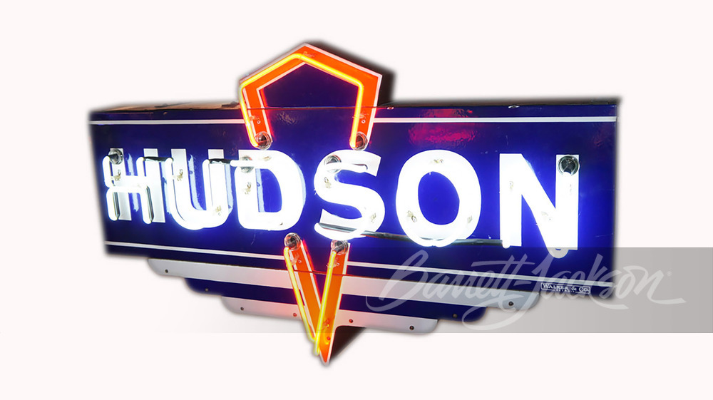 1940S HUDSON AUTOMOBILES NEON PORCELAIN SIGN