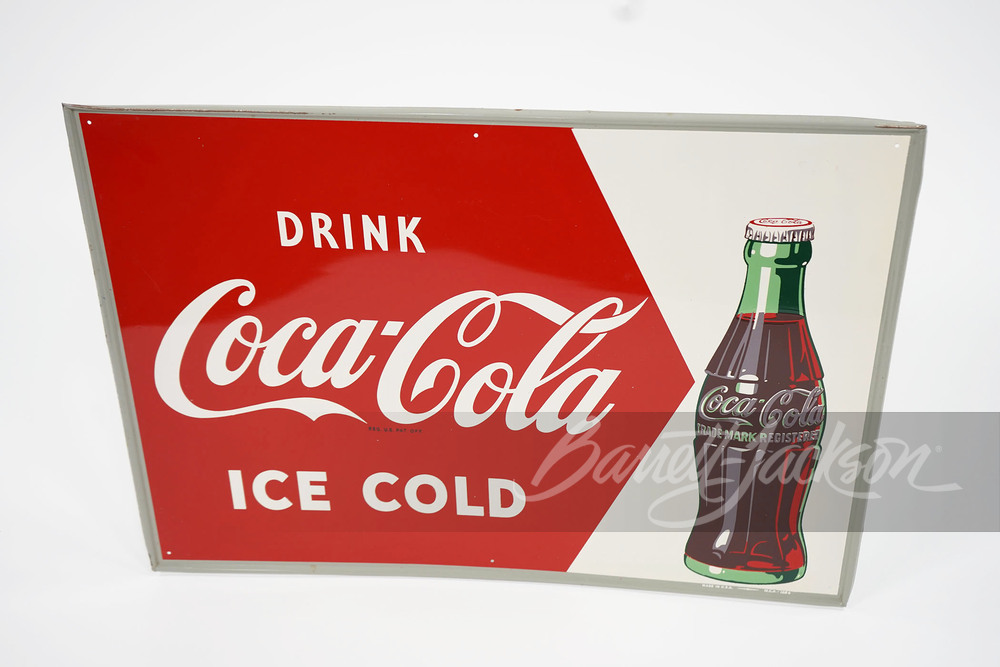 1952 DRINK COCA-COLA ICE COLD TIN SIGN