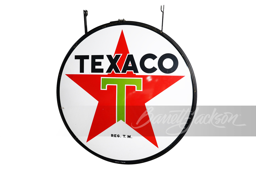 1957 TEXACO OIL PORCELAIN SIGN