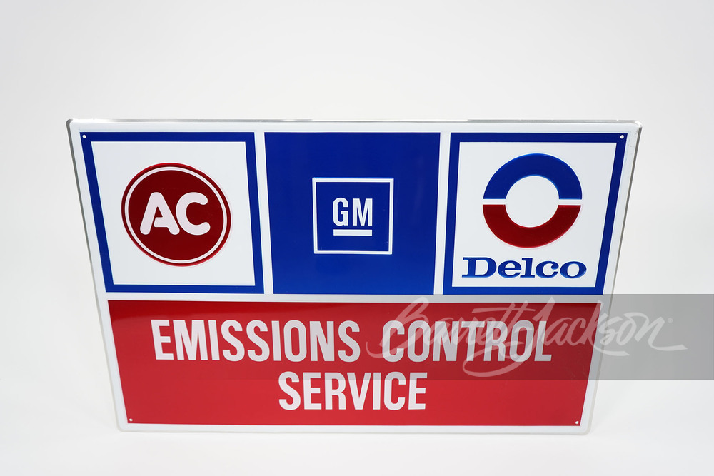 GM AC - DELCO EMISSIONS CONTROL SERVICE TIN SIGN