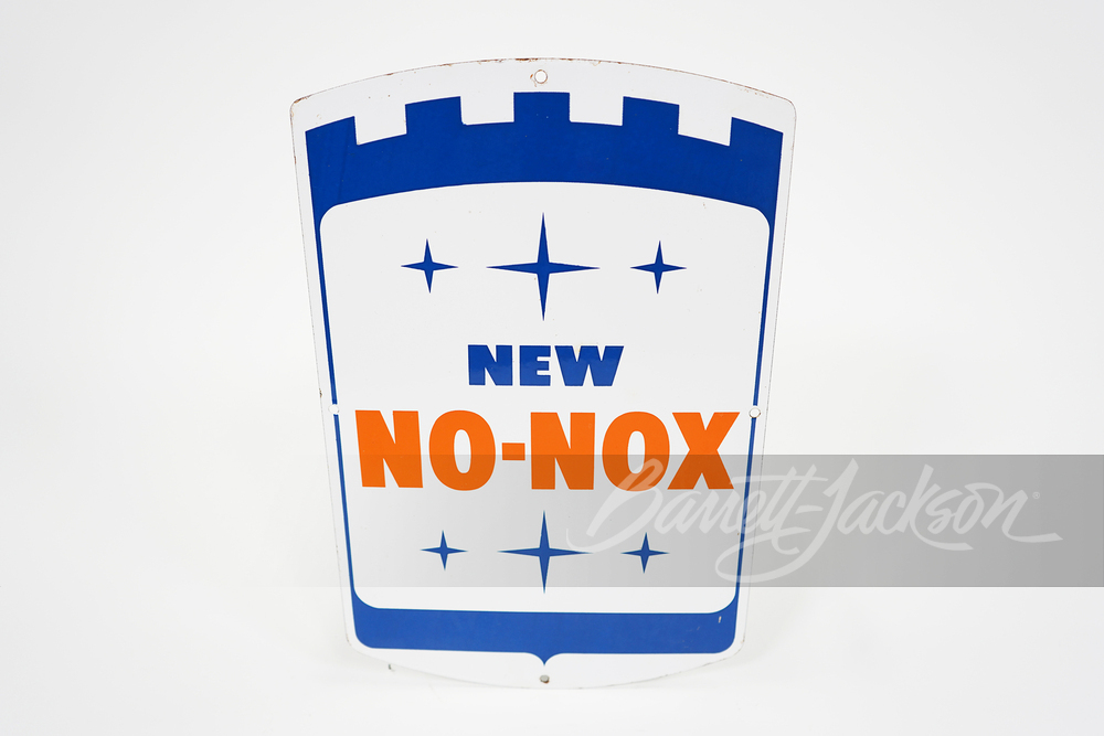 1960S GULF NEW NO-NOX GASOLINE PORCELAIN SIGN