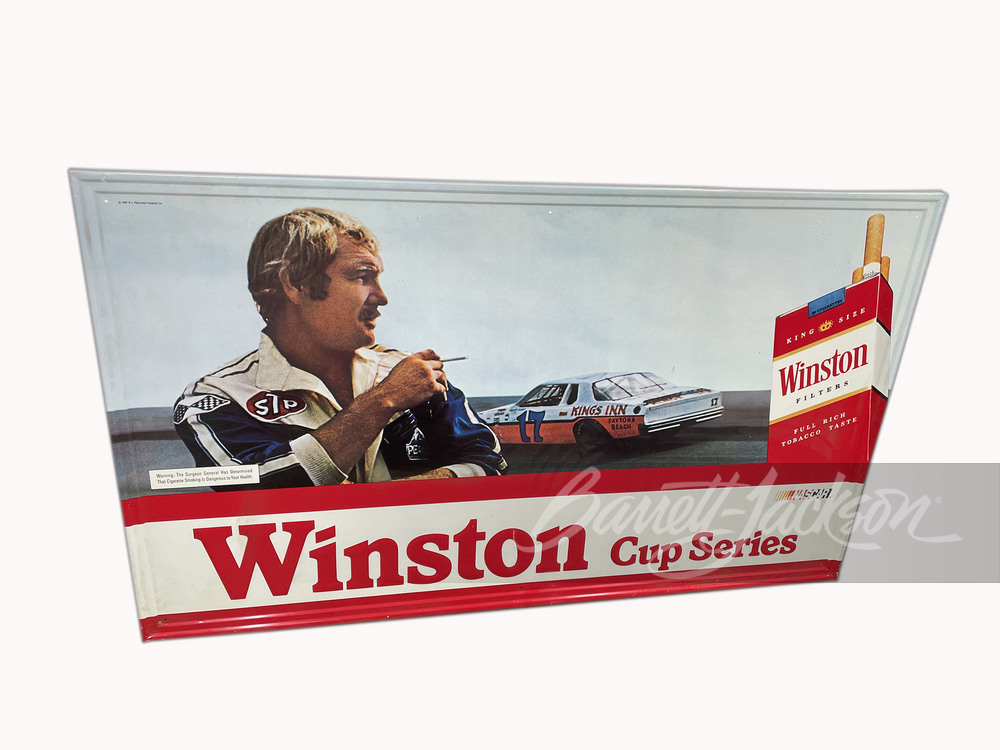 1981 NASCAR WINSTON CUP SERIES WINSTON CIGARETTES TIN SIGN - Front 3/4 ...