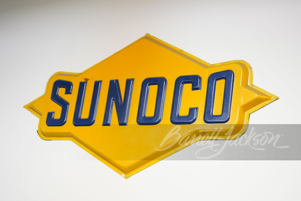SUNOCO OIL PLASTIC-FACED SERVICE STATION SIGN