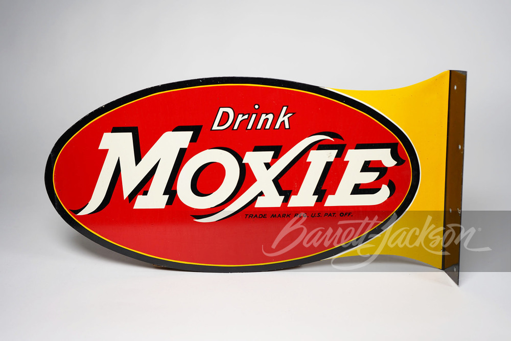 1930S MOXIE SODA TIN SIGN - Front 3/4 - 259358