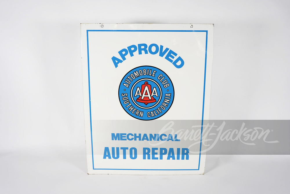 SOUTHERN CALIFORNIA AAA APPROVED AUTO REPAIR PORCELAIN SIGN - Front 3/4 ...