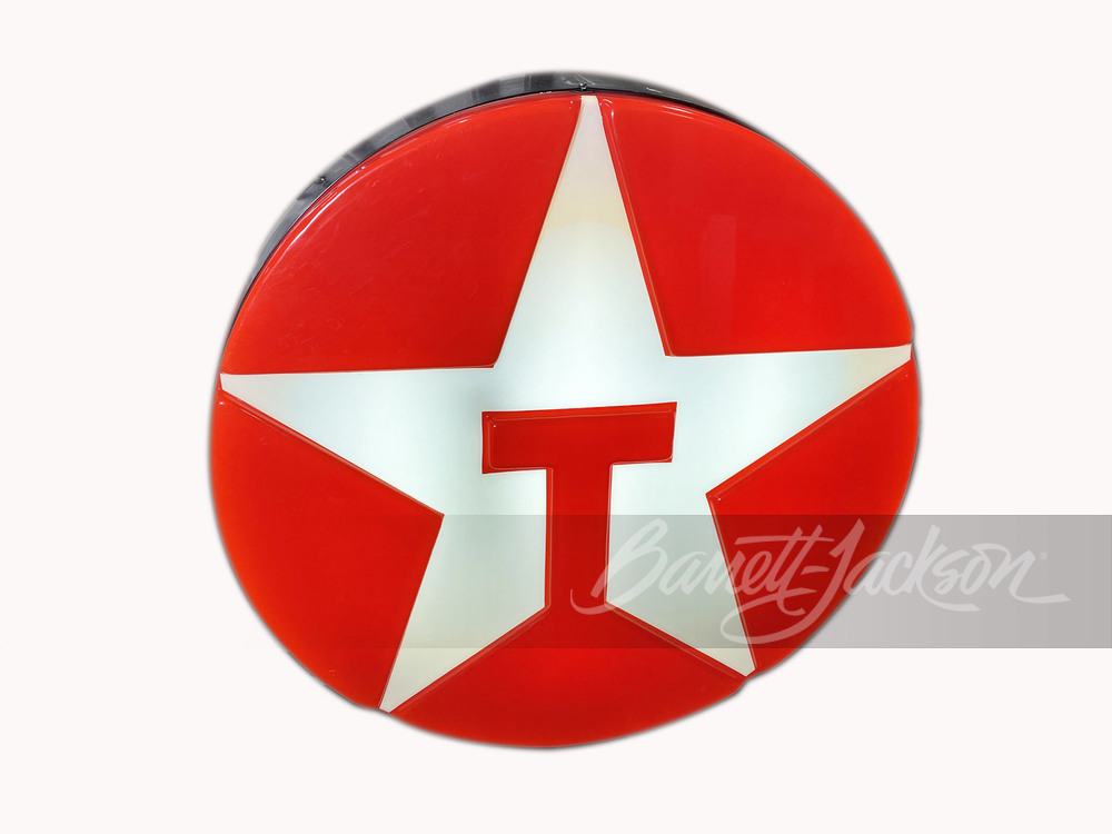 VINTAGE TEXACO OIL LIGHT-UP SIGN - Front 3/4 - 260573