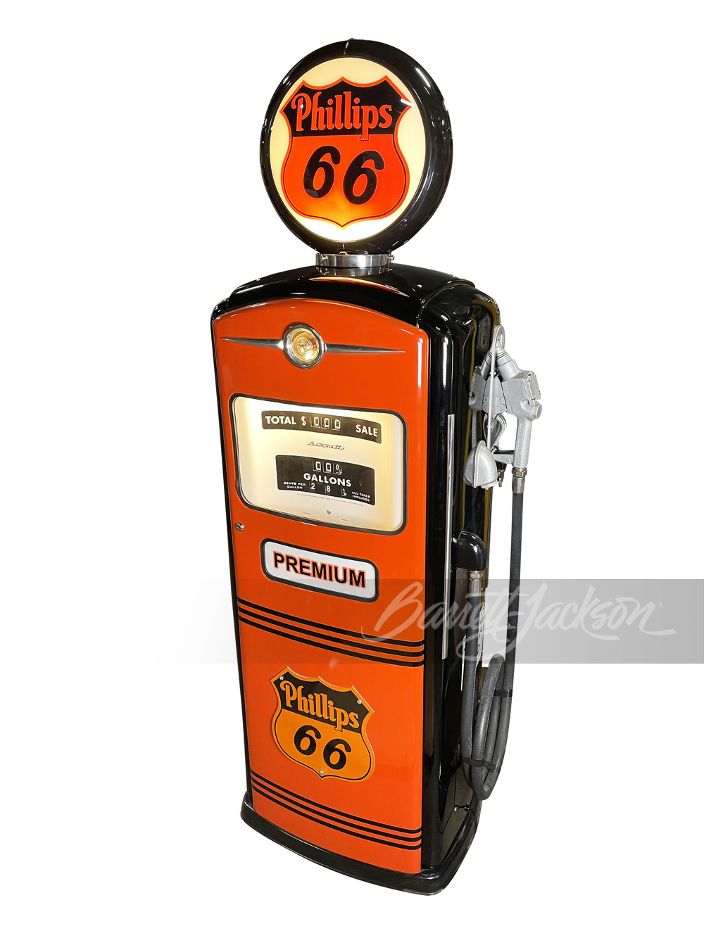 1940S PHILLIPS 66 BENNETT MODEL #656 GAS PUMP - Front 3/4 - 260826